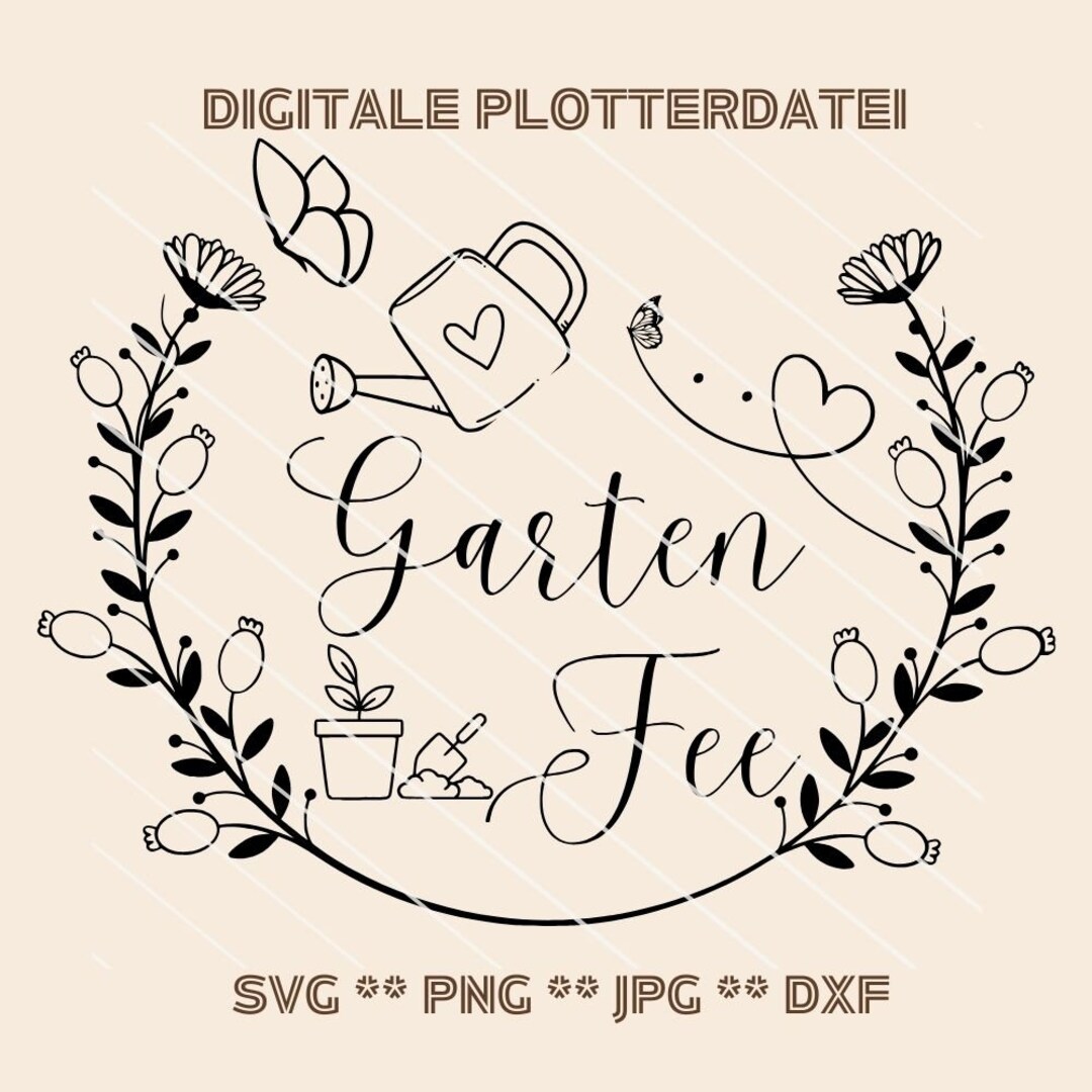 Plotter File Garden Fairy SVG Flowers and Plants Plotter Template DIY ...