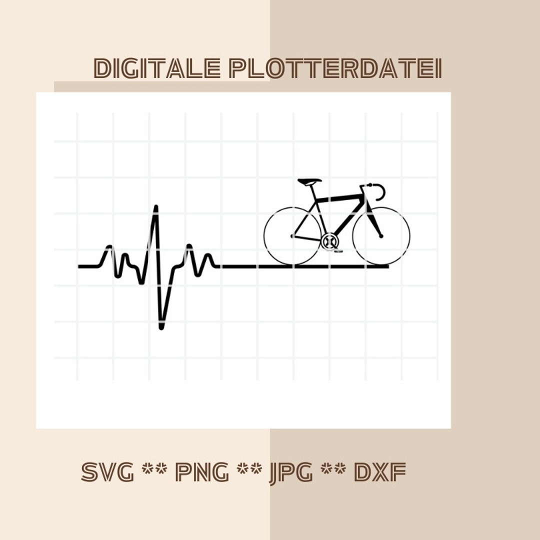 Plotterdatei Herzschlag Rennrad Race Straße Bike Datei svg png jpg Download - Etsy.de