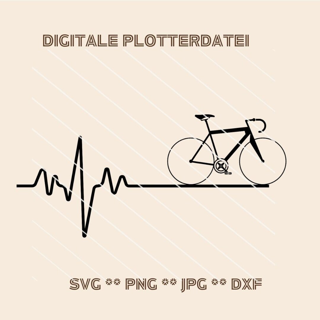Plotter File Heartbeat Racing Bike SVG Racing Bike Motif for Cricut and ...