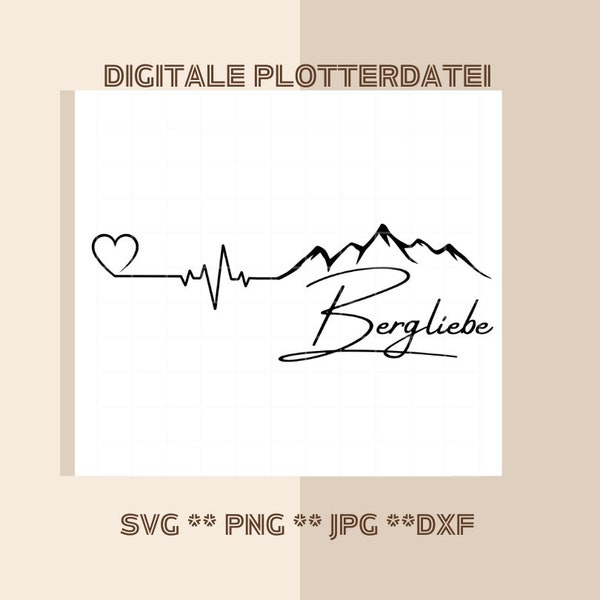 Herzschlag natur berge svg - Etsy.de