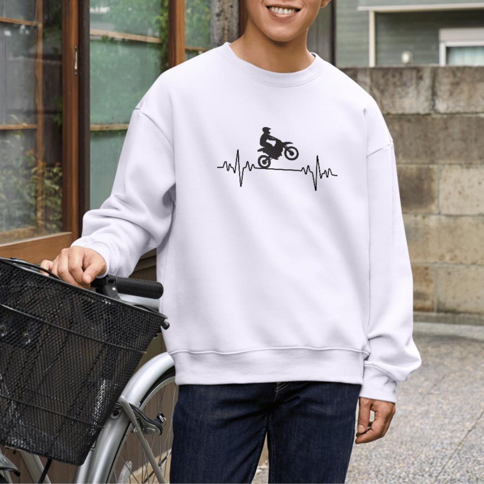 Plotter File Heartbeat ECG Motocross SVG – Heartbeat Motorcycle Enduro ...