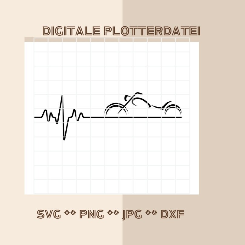 Plott File Heartbeat Chopper Harley Print Plotter Jpg File Download Template Svg - Etsy