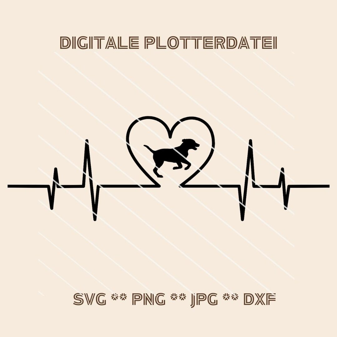Plotter File Heartbeat Dog SVG – Dog Motif for Cricut and Silhouette ...