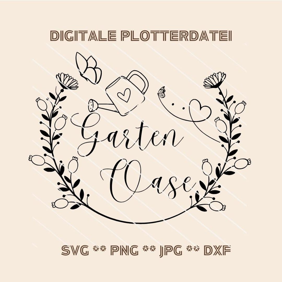 Plotter File Garden Oasis SVG Flowers and Plants Plotter Template DIY ...