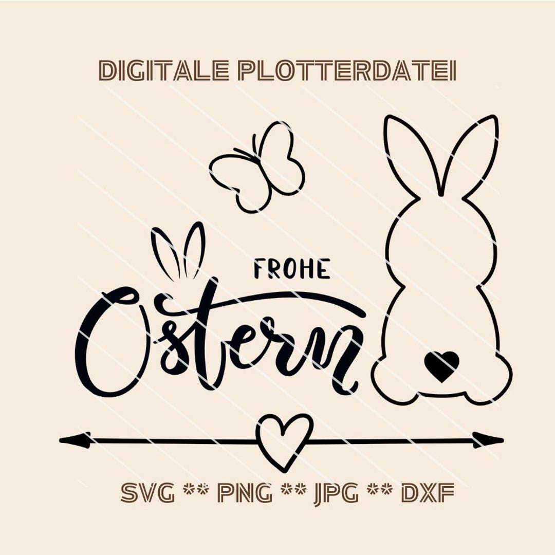 Easter SVG Plotter File – Cute Bunnies – DIY Template for Easter Cards ...