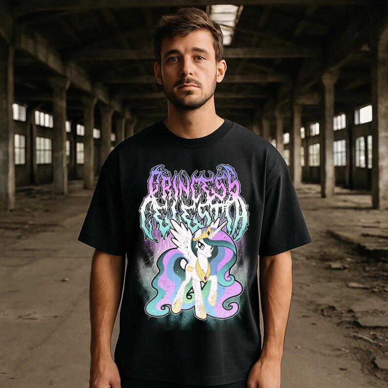 Princess Celestia My Little Pony Metal Shirt: Unisex Goth Punk Tee ...