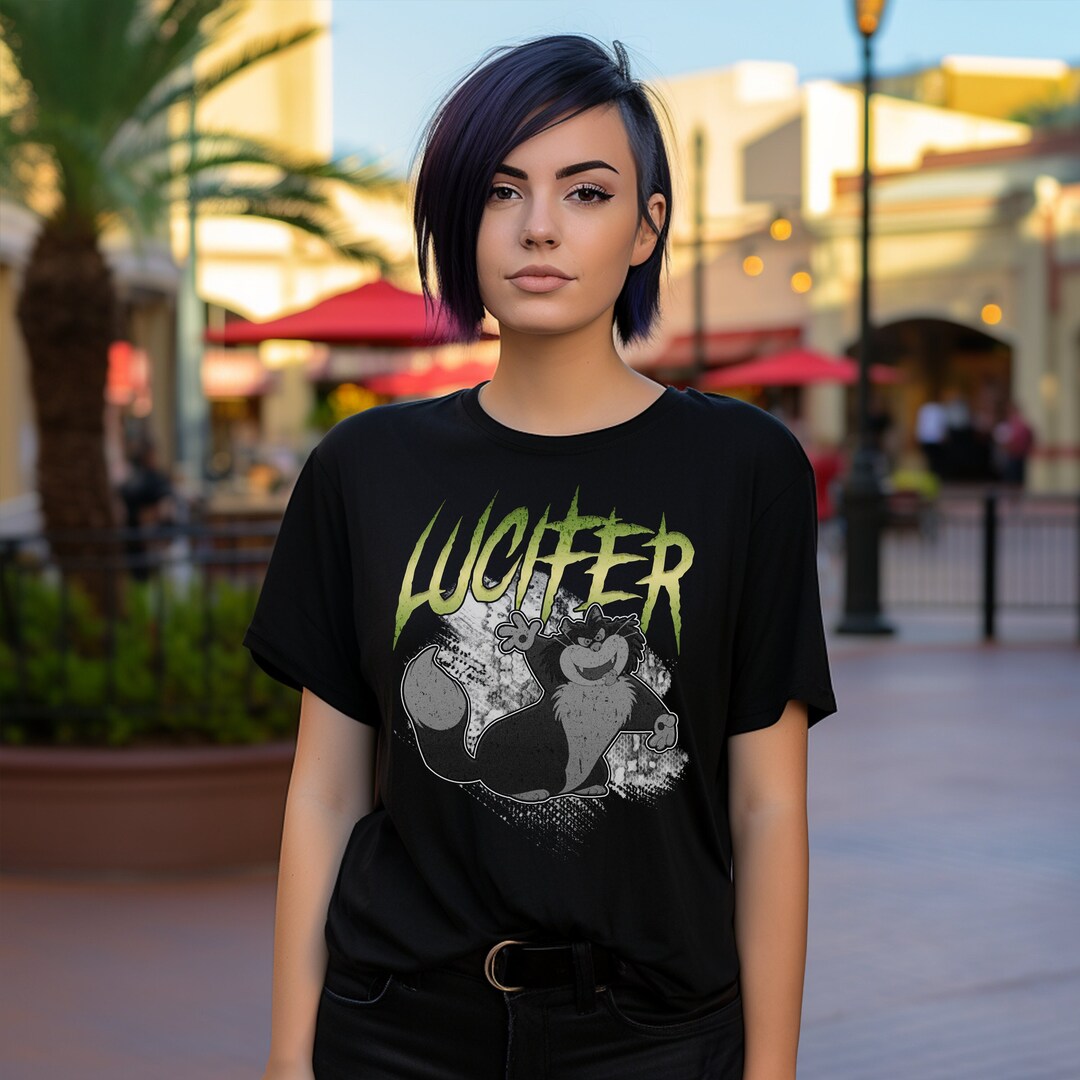 Lucifer Metal Shirt: Disney Goth Punk Tee Deathmetal Cinderella, Cotton ...