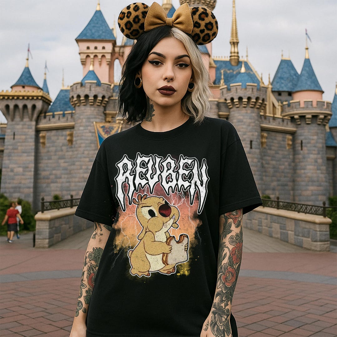 Reuben Lilo and Stitch Metal Shirt: Disney Goth Punk Tee Deathmetal ...