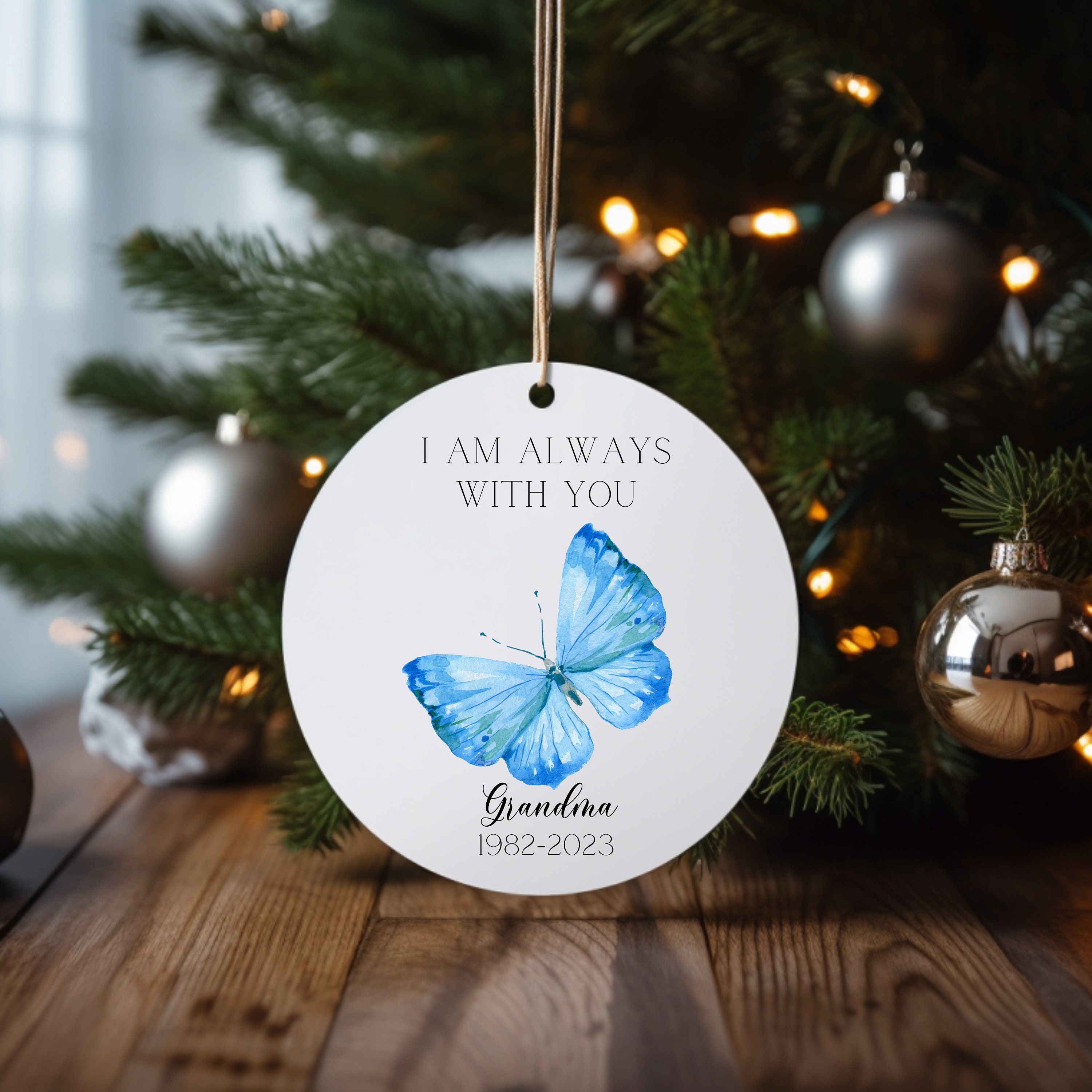 Custom Christmas Butterfly Ornament, Butterfly Memorial Ornament ...
