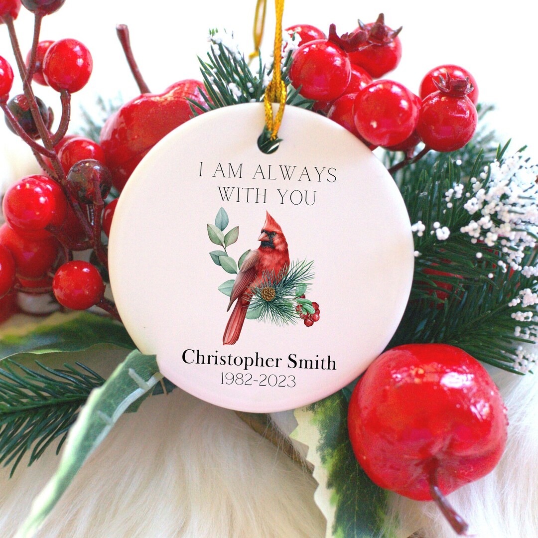 Custom Christmas Cardinal Ornament, Cardinal Memorial Ornament ...