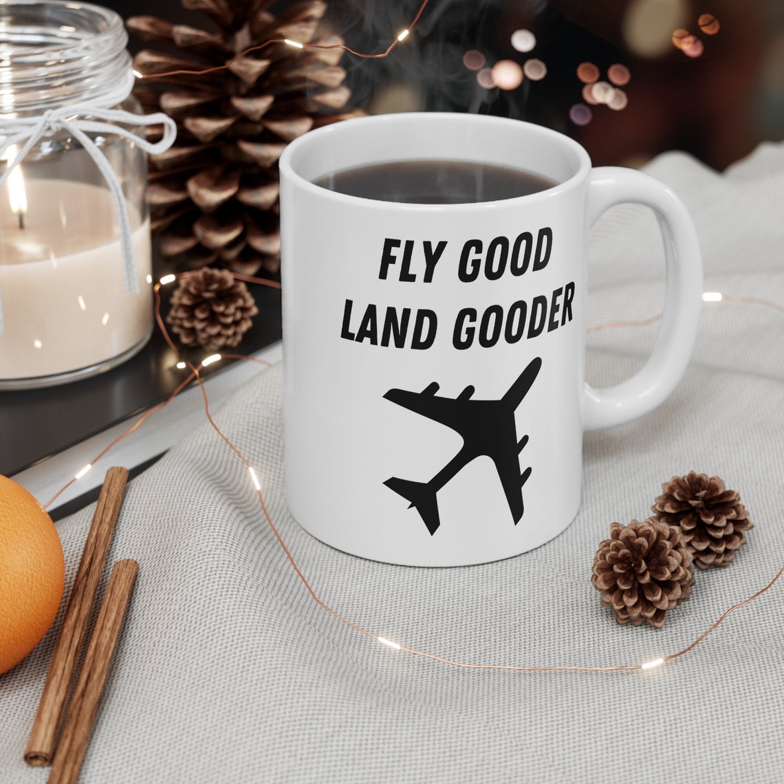 Pilot Gifts for Men, Pilot Gifts for Him, Fly Good Land Gooder Coffee ...