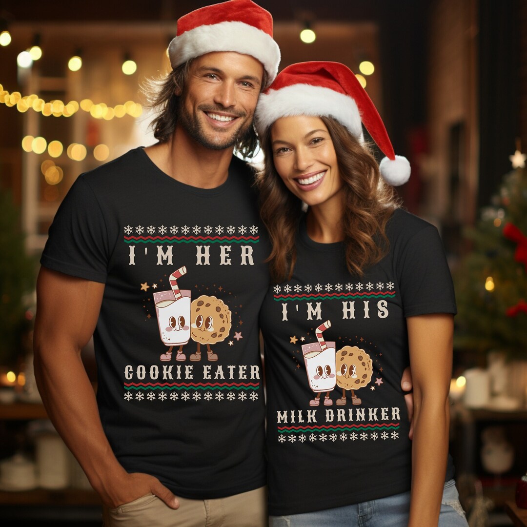Matching Christmas Couple Shirts Funny, Holiday Couples T Shirts, Funny ...