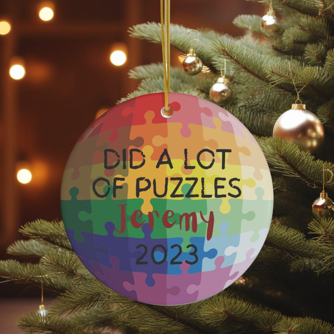 Puzzle Christmas Ornament, Personalized Puzzle Ornament, Puzzle Lover ...