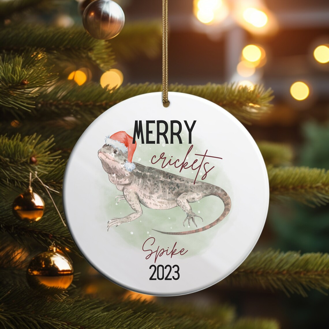 Bearded Dragon Personalized Christmas Ornament, Custom Bearded Dragon ...
