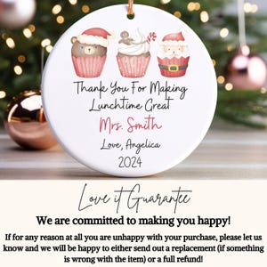 Custom Lunch Lady Gift From Student Personalized Christmas Ornament ...
