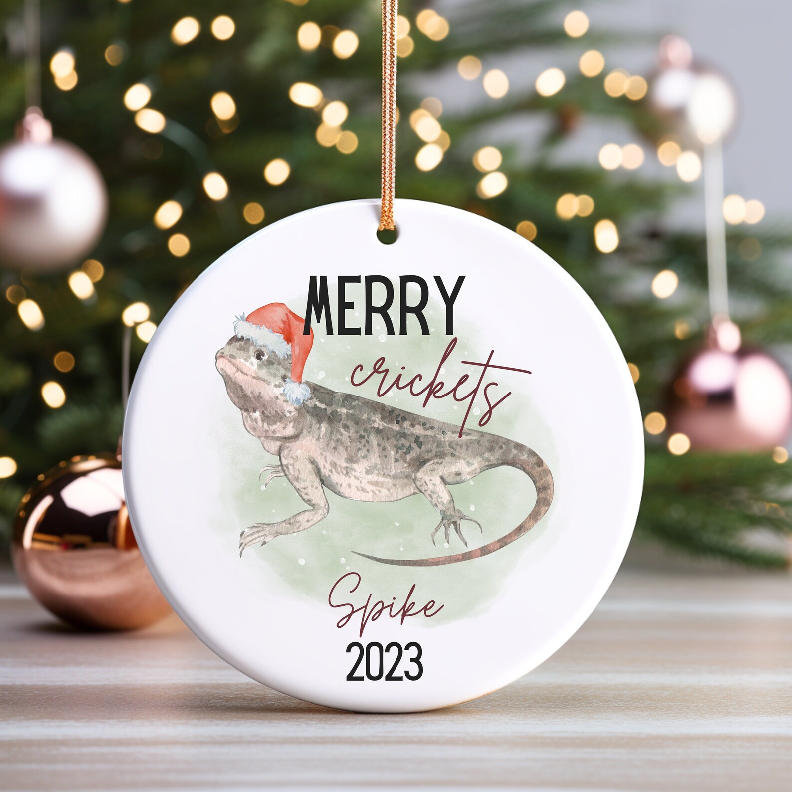 Bearded Dragon Personalized Christmas Ornament, Custom Bearded Dragon ...