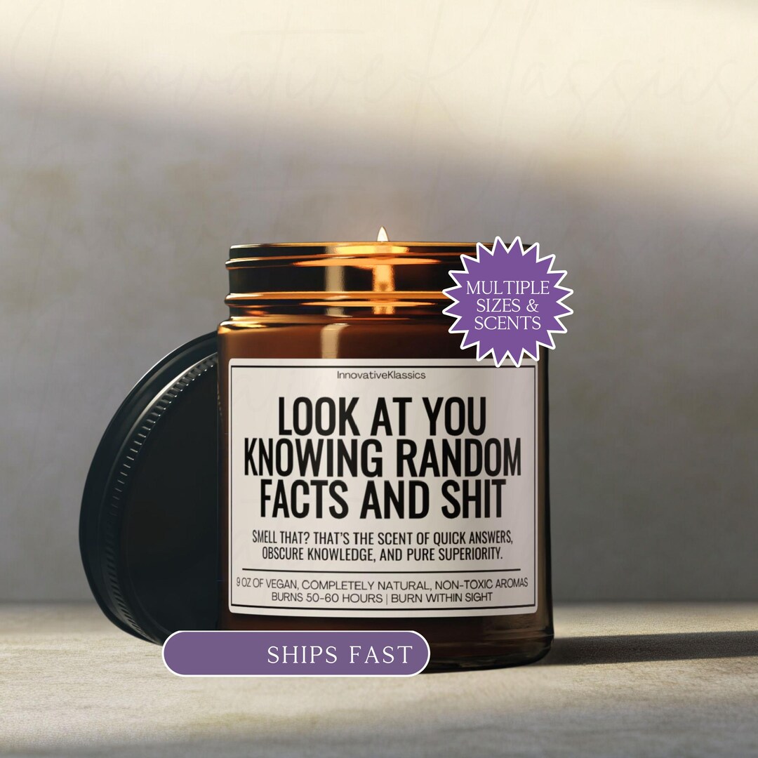 Funny Trivia Gifts for Men Women Trivia Lover Candle Gift for Birthday ...
