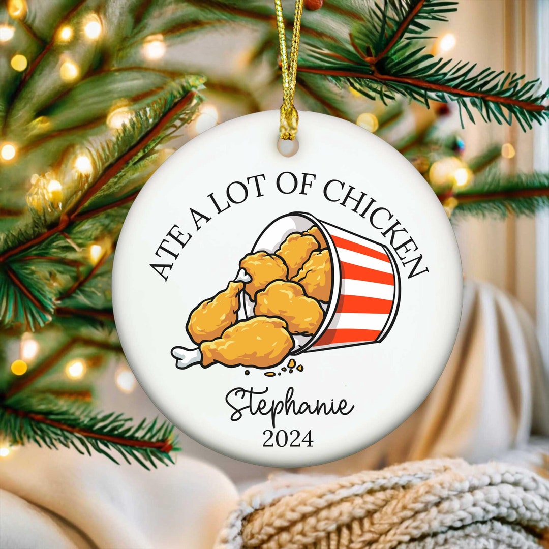 Funny Fried Chicken Ornament Gifts Custom Chicken Lover Christmas ...