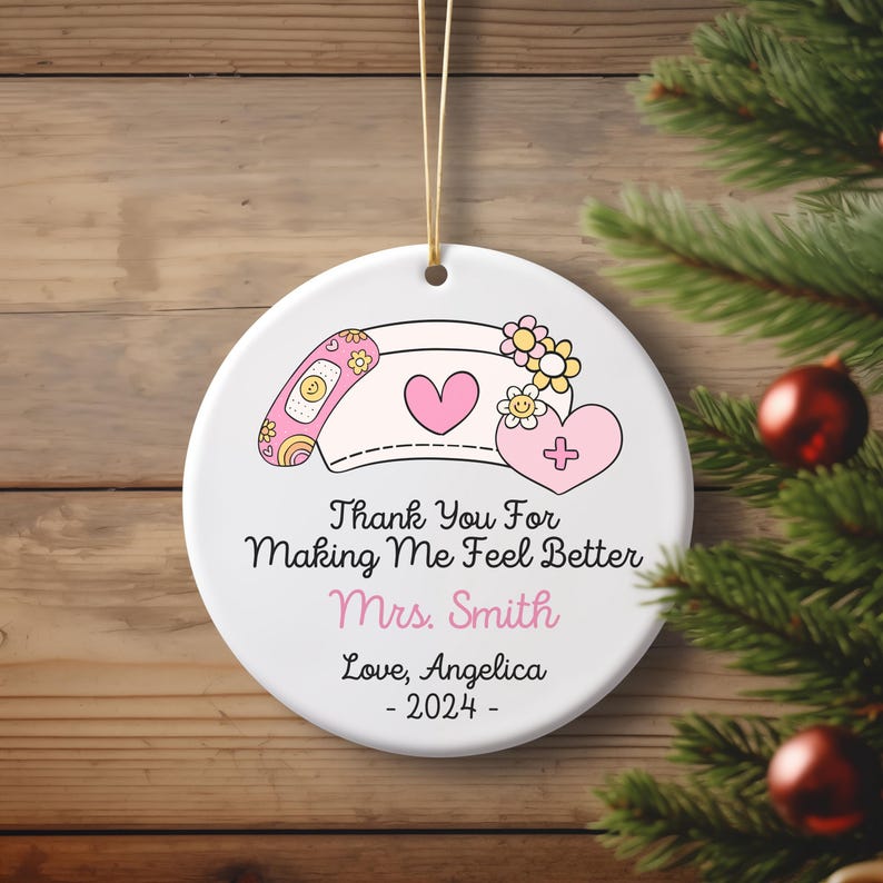 Custom School Nurse Gift From Student Custom School Nurse Ornament ...