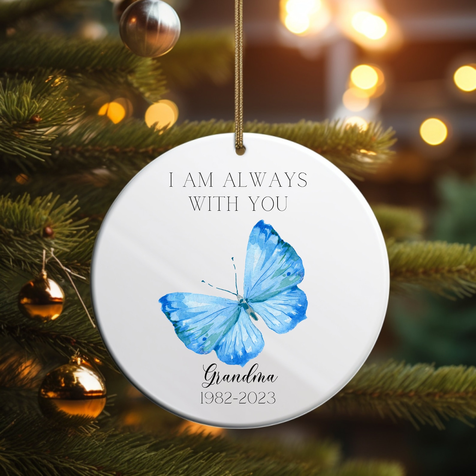 Custom Christmas Butterfly Ornament, Butterfly Memorial Ornament ...