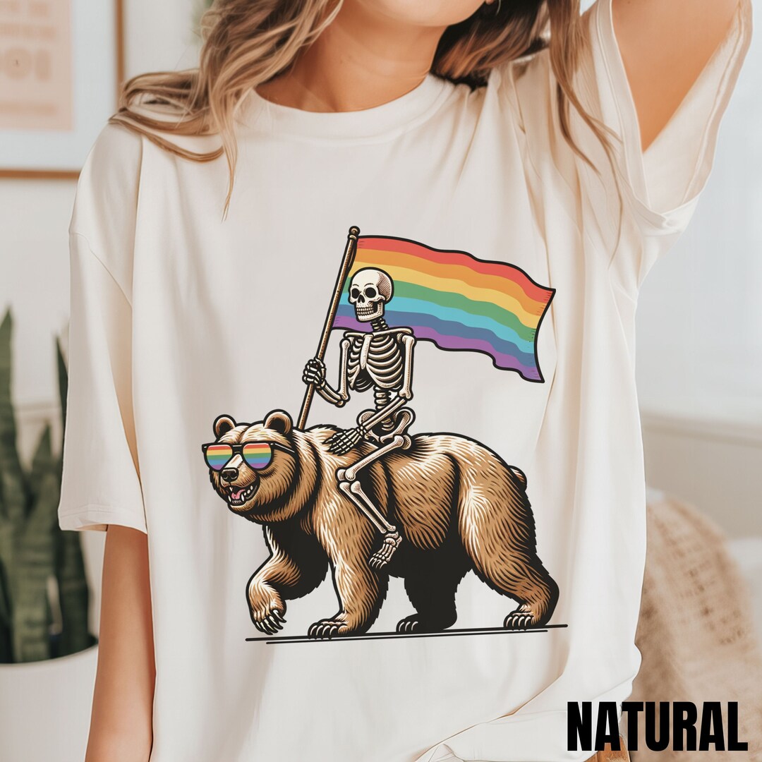 Gay Skeleton Shirt Funny LGBTQ Bear Pride Tshirt Gay Bear Pride Shirt ...