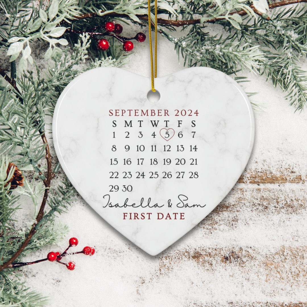 First Date Anniversary Gift Our First Date Ornament Gift Boyfriend ...