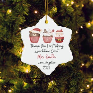 Custom Lunch Lady Gift From Student Personalized Christmas Ornament ...