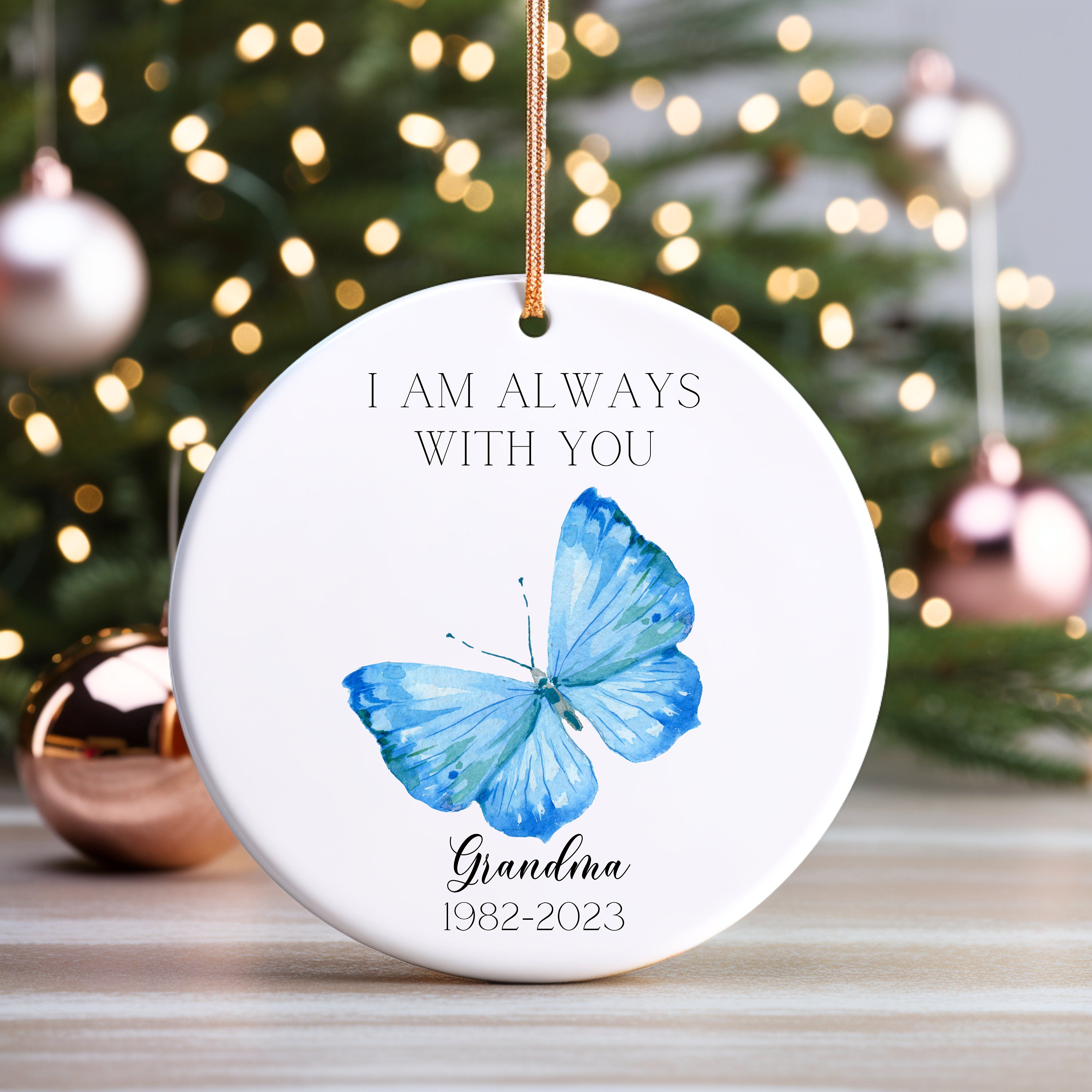 Custom Christmas Butterfly Ornament, Butterfly Memorial Ornament ...