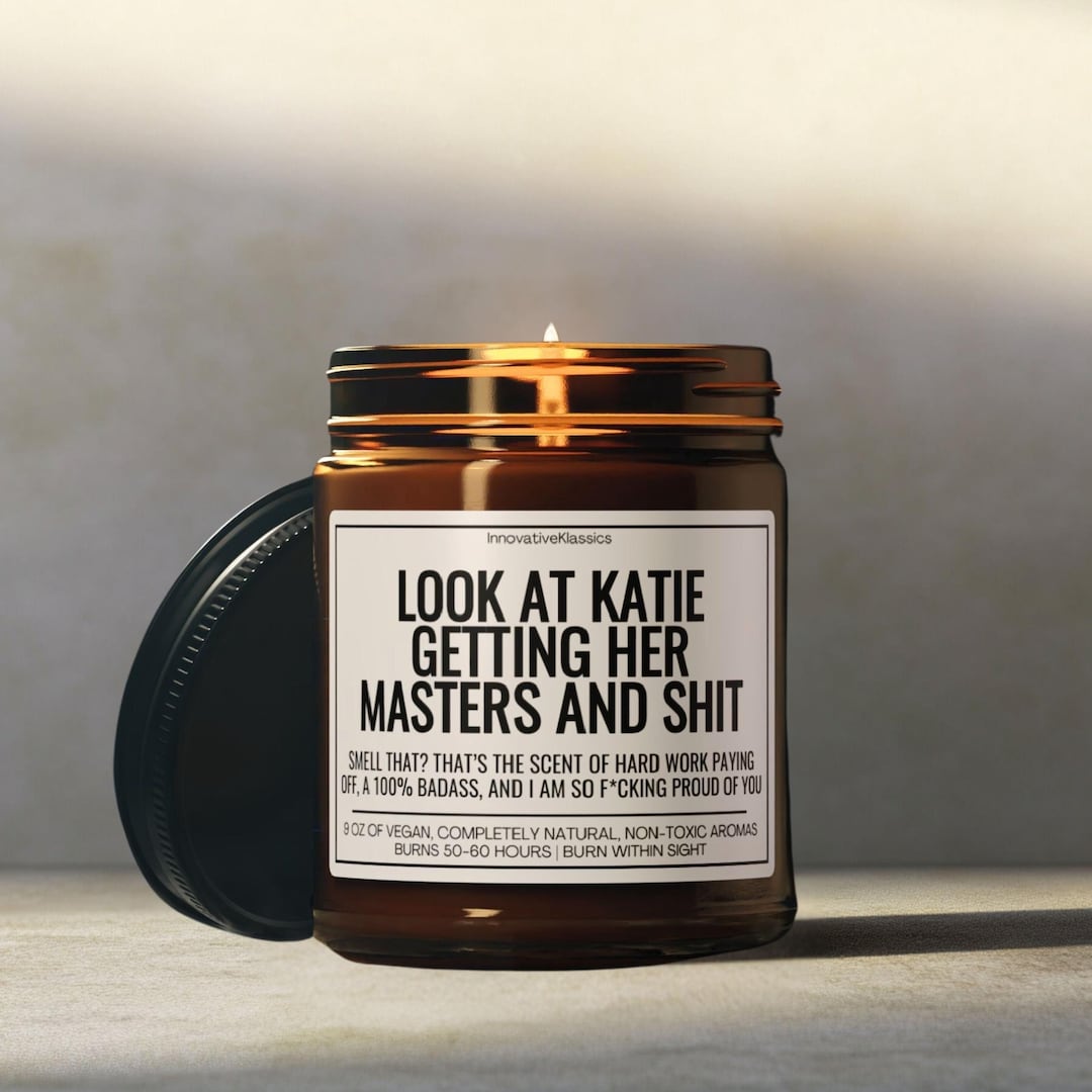 Custom Masters Degree Graduation Gift for Her Him Masters Grad Candle ...