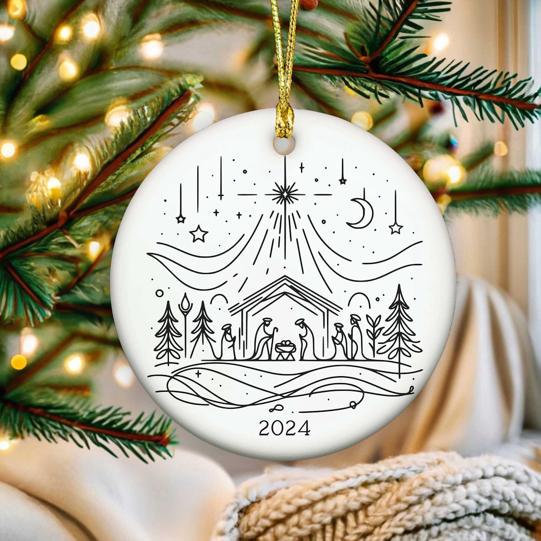 Nativity Christmas Ornament Custom Nativity Gift With Year Christian ...