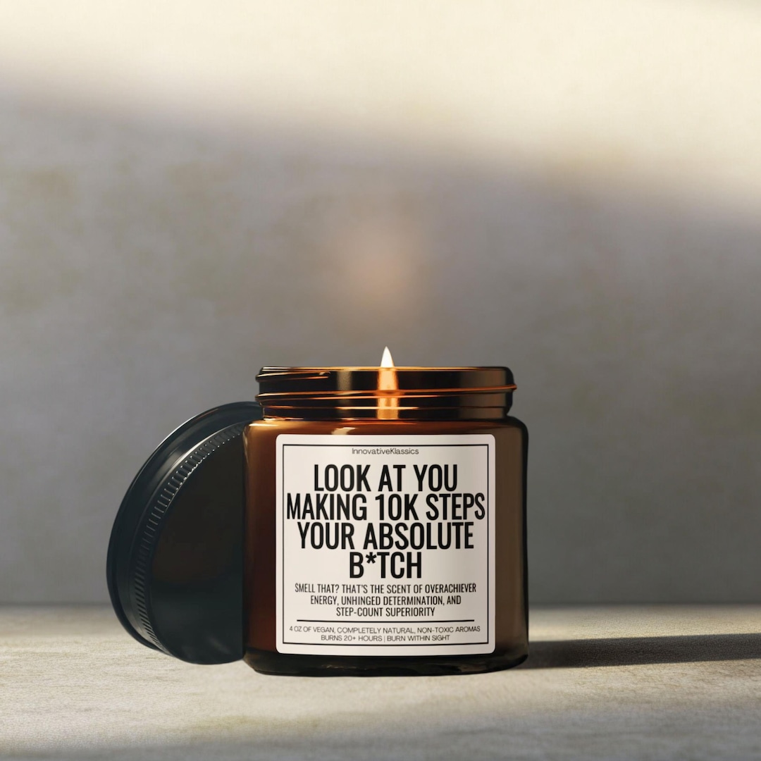 Custom Funny Walking Gifts Men Women Walking Club Walk Lover Candle 10k ...