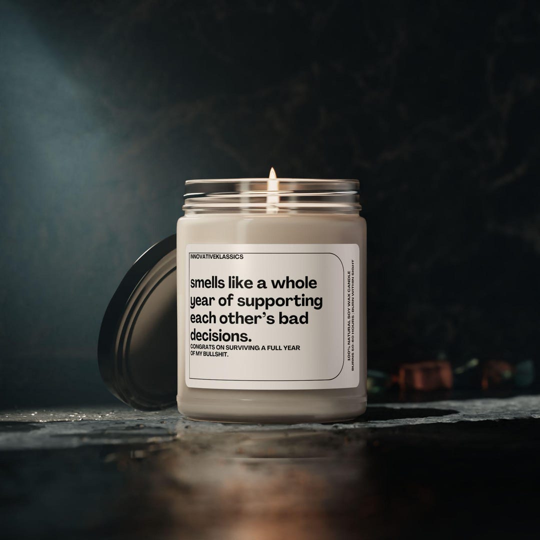 Funny 1 Year Friendship Anniversary Gifts Custom Candle for Bestie Best ...