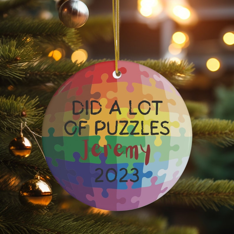 Puzzle Christmas Ornament, Personalized Puzzle Ornament, Puzzle Lover ...