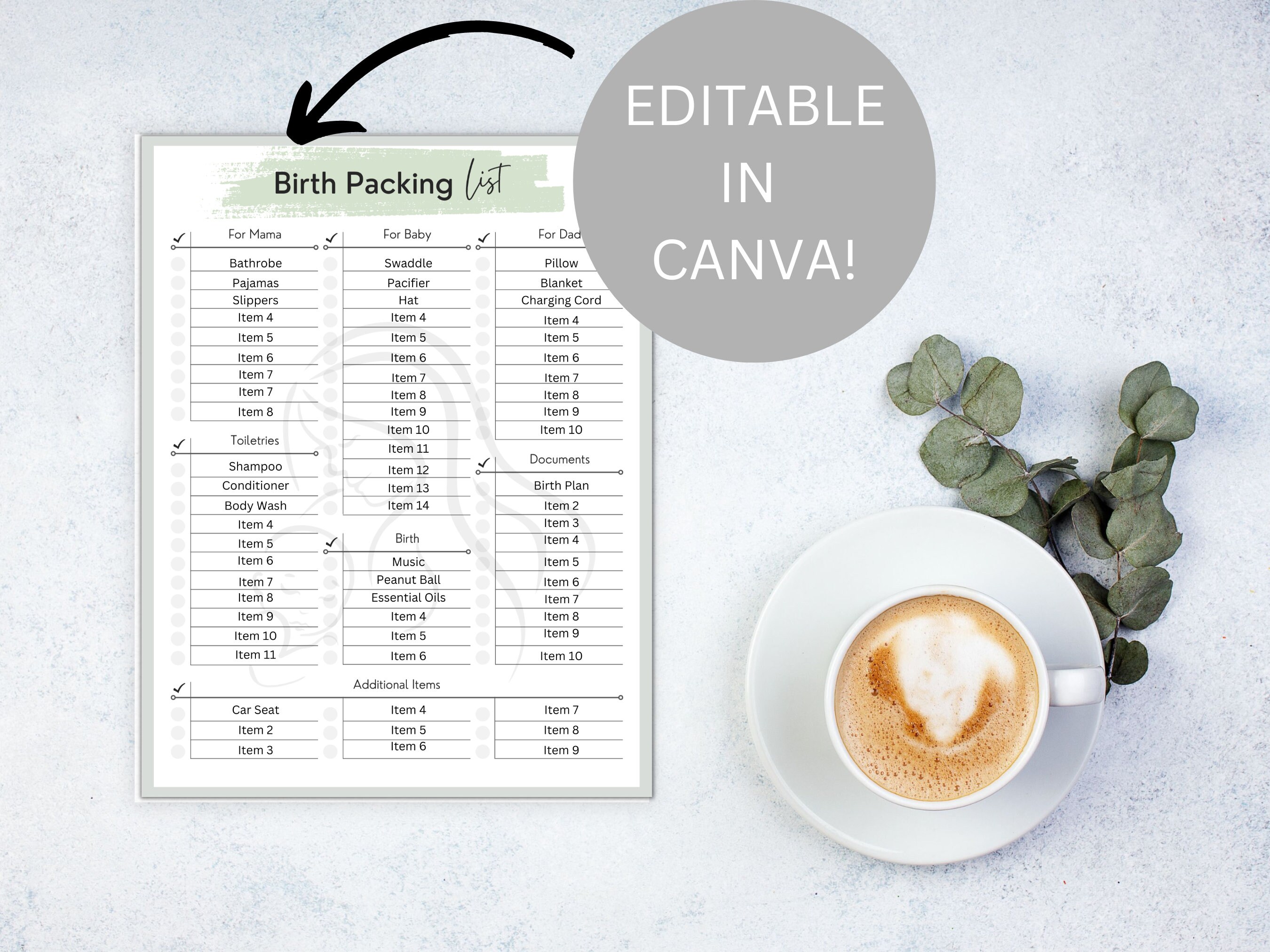 EDITABLE Birth Packing List L Hospital Packing List L Hospital - Etsy ...