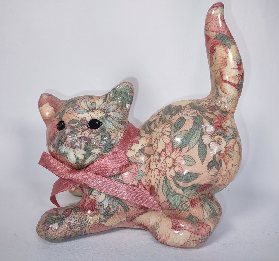Vintage Decoupage Kitten - Etsy