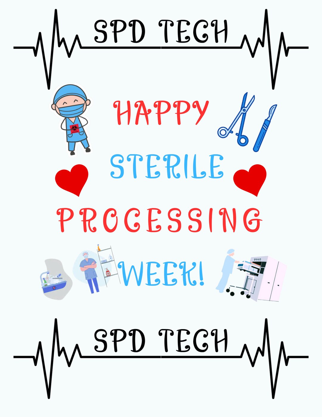 SPD Tech Sterile Processing Tech Week Digital Print Download Sterile ...