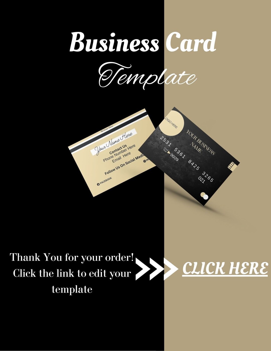 Business Credit Card Themed Template. Canva Editable. - Etsy