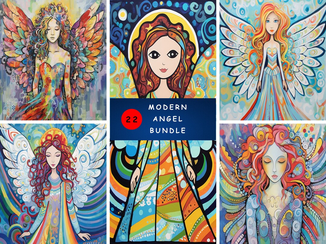 22 Modern Art Angels: Downloadable Bundle Home Wall - Etsy
