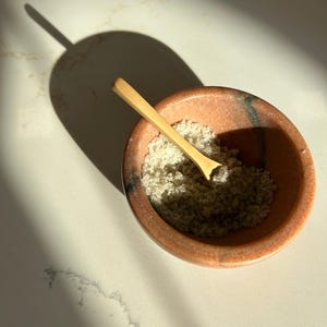Marble Salt Pig / Salt Cellar With Wooden Spoon - Sugar Spice or ...