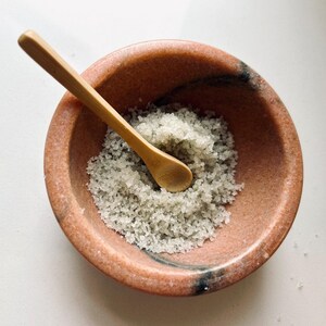 Marble Salt Pig / Salt Cellar With Wooden Spoon - Sugar Spice or ...