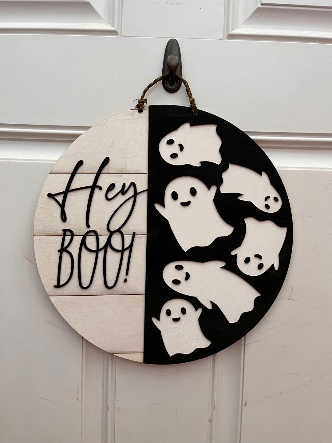 Hey BOO Ghost Door Hanger: Halloween Front Porch Decor - Etsy