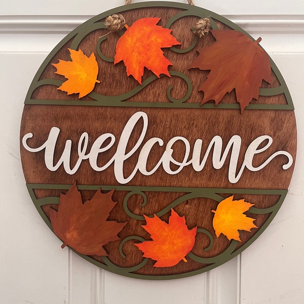 Maple Leaf Front Door Sign - Etsy