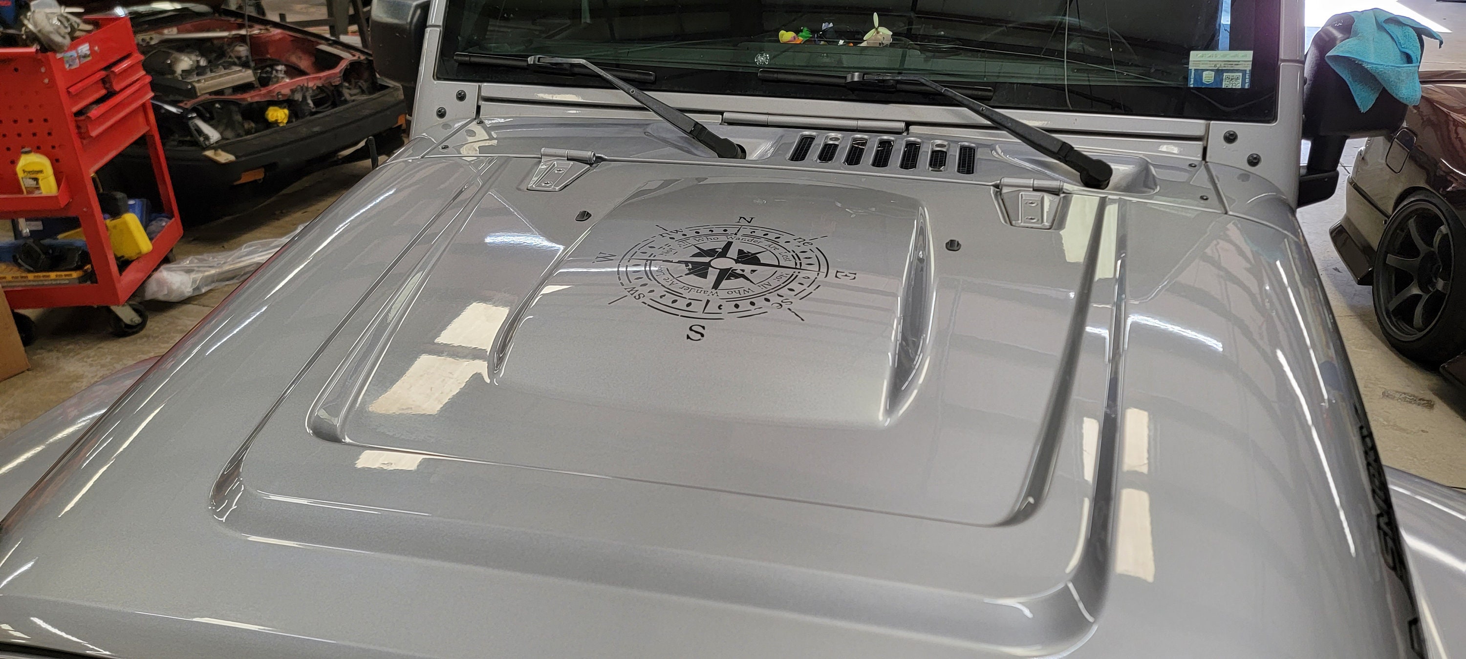 Vinyl Distressed Style wander Compass Hood Decal - Etsy