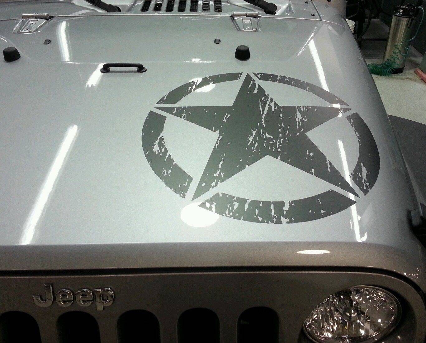 Vinyl Distressed Style Military Hood Decal Window Decal Fits Jeep ...