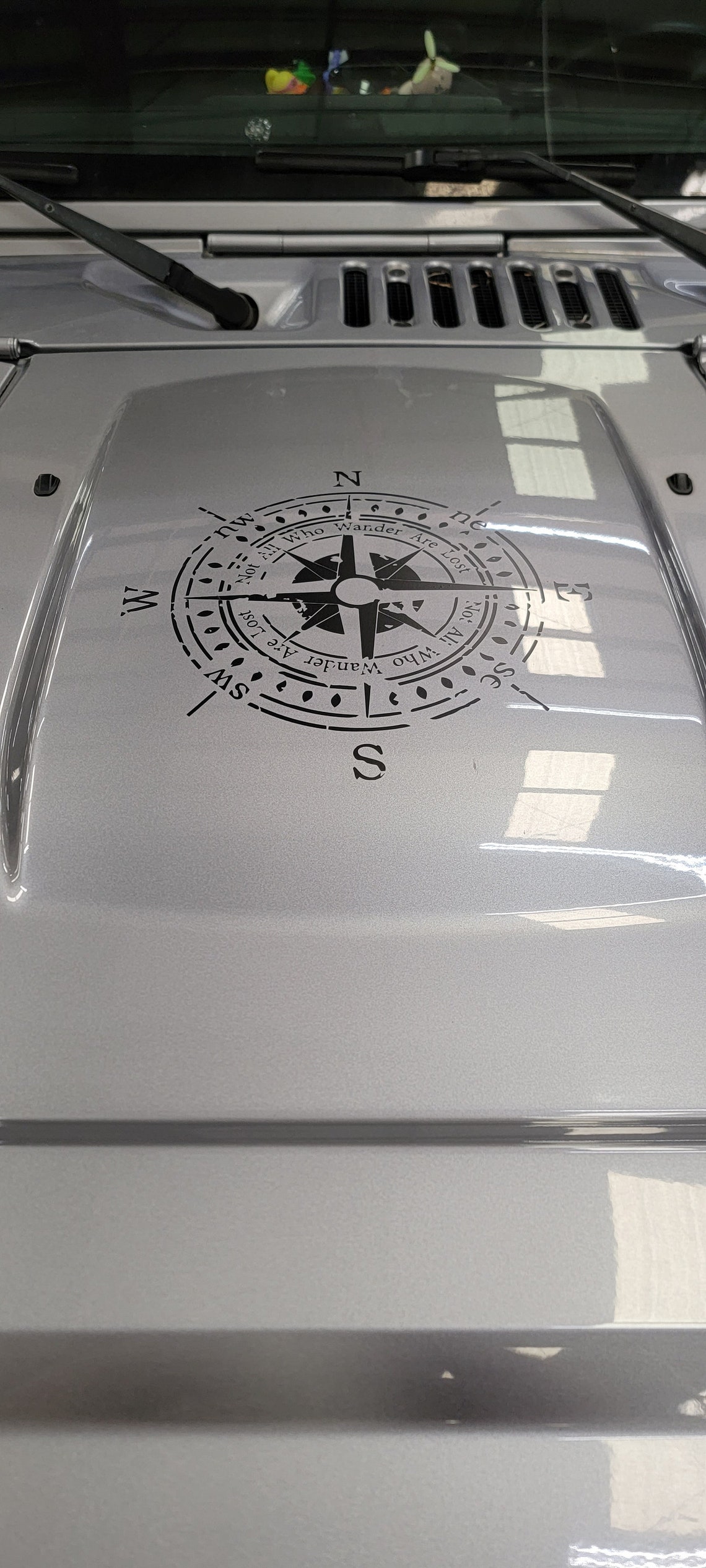 Vinyl Distressed Style wander Compass Hood Decal - Etsy