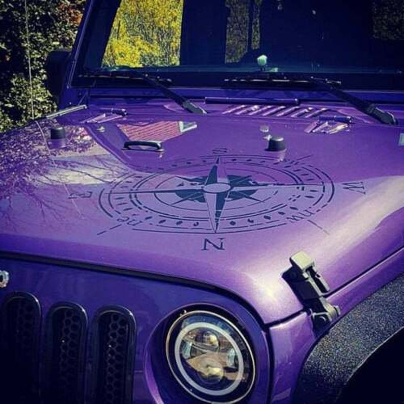Vinyl Distressed Style Compass Hood Decal Window Decal Fits - Etsy