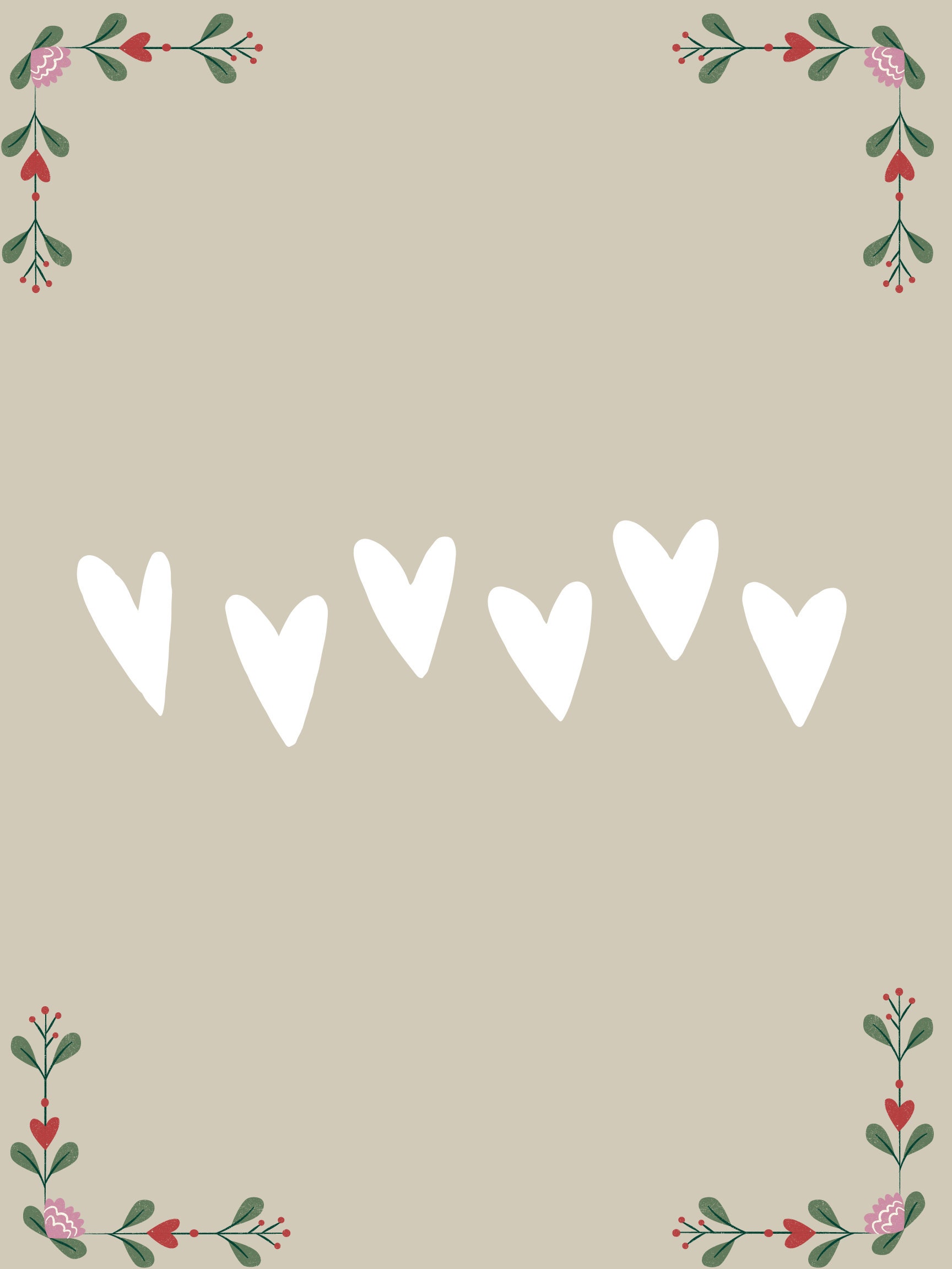 PRINTABLE Valentine's Day Cards Neutral Toned Valentine's Day Cards ...