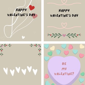 PRINTABLE Valentine's Day Cards | Neutral Toned Valentine's Day Cards ...