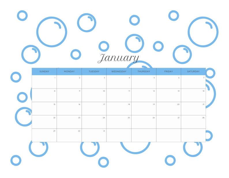 2023 Bubble Calendar - Etsy