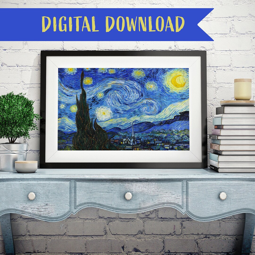 The Starry Night Digital Download High Resolution 300 Dpi Printable Art ...
